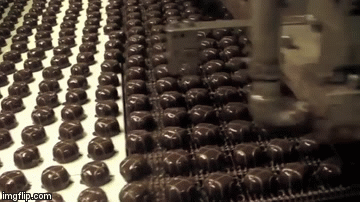 production of pralines - Imgflip