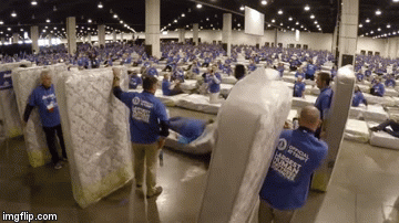 Largest human mattress dominoes - Imgflip