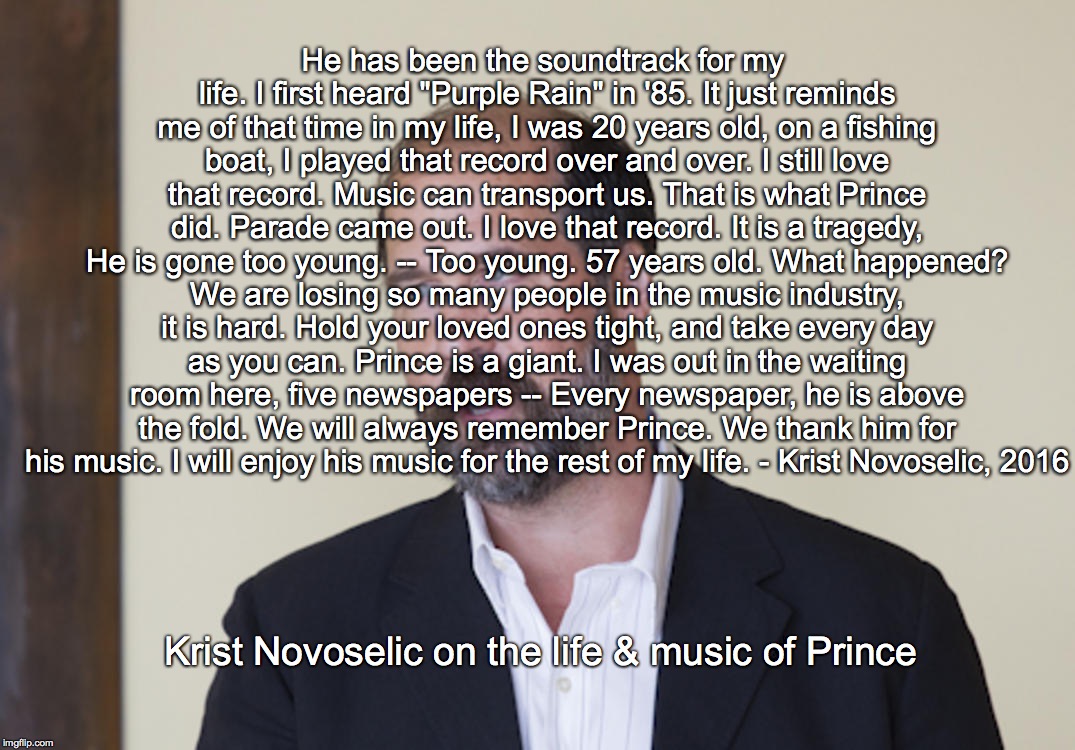 Krist Novoselic on Prince's Life & Music - Imgflip