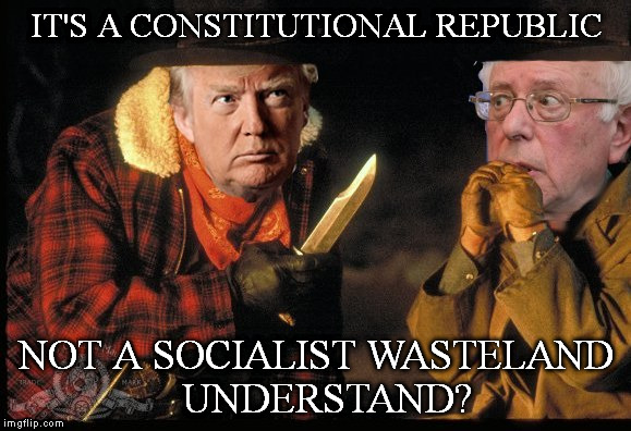 Image tagged in dangerous don meets socialist sanders trump - Imgflip