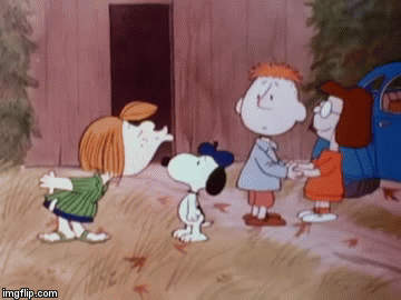 Snoopy kissing Peppermint Patty. L - Imgflip