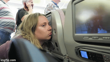 Cute girl is bored at airplane - Imgflip