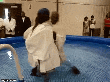 Is this a baptism or an exorcism? - Imgflip