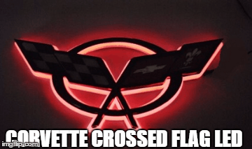 Corvette crossed flag led Emblem - Imgflip