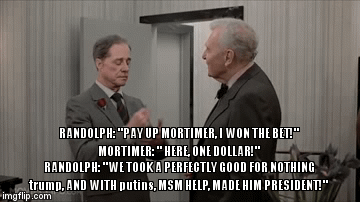 randolph and mortimer on tump - Imgflip