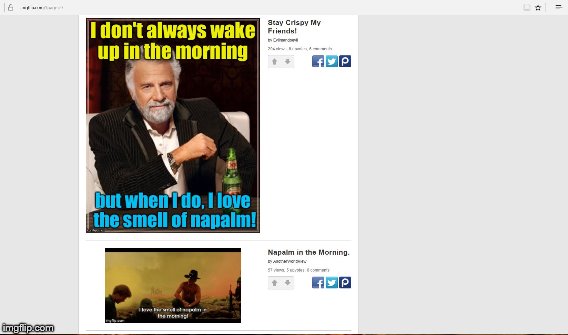 Napalm in the Morning. - Imgflip