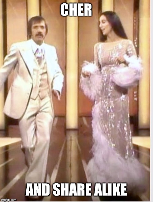 Image tagged in cher and share alike - Imgflip