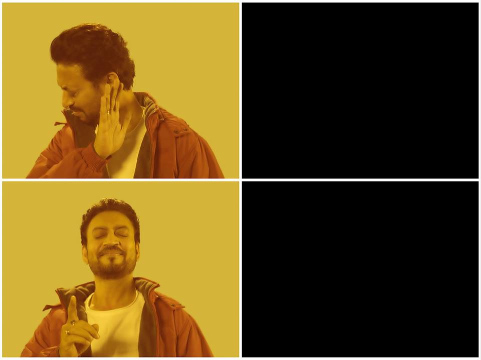 No Yes Irrfan Khan Hindi Medium Meme Blank Template Imgflip