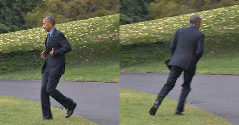 Obama Running Away Blank Template Imgflip