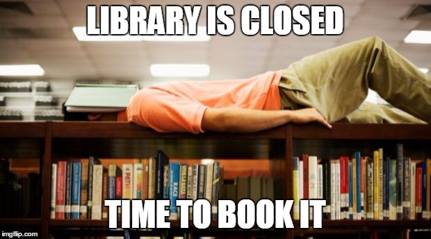 Reading in the library - Imgflip