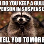 Evil Plotting Raccoon Meme Generator - Imgflip