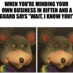 chuck e cheese rat stare Meme Generator - Imgflip