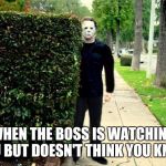 Michael Myers Bush Stalking Meme Generator - Imgflip