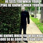 Michael Myers Bush Stalking Meme Generator - Imgflip