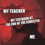 Man giving sword to larger man Meme Generator - Imgflip