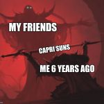 Man giving sword to larger man Meme Generator - Imgflip