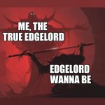 Man giving sword to larger man Blank Template - Imgflip