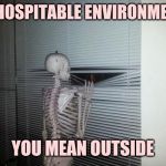 Skeleton Looking Out Window Meme Generator - Imgflip