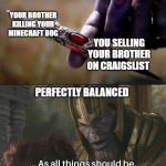 Thanos Perfectly Balanced Meme Template Meme Generator - Imgflip