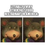 chuck e cheese rat stare Meme Generator - Imgflip