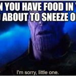 Thanos I'm sorry little one Meme Generator - Imgflip