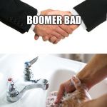 handshake washing hand Meme Generator - Imgflip