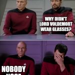 Picard Riker listening to a pun Blank Template - Imgflip