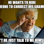 Old lady at computer finds the Internet Meme Generator - Imgflip