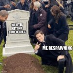 Grant Gustin over grave Meme Generator - Imgflip