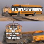A train hitting a school bus Meme Generator - Imgflip
