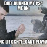 Guy with sand in the hands of despair Meme Generator - Imgflip