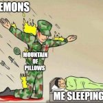 Soldier protecting sleeping child Meme Generator - Imgflip