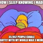 Homer Simpson sleeping peacefully Meme Generator - Imgflip