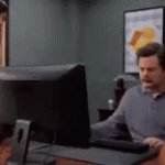 Ron Swanson trash computer Blank Template - Imgflip