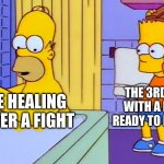 bart hitting homer with a chair Meme Generator - Imgflip