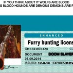 furry hunting license Meme Generator - Imgflip