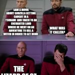 Picard Riker listening to a pun Meme Generator - Imgflip