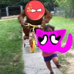 Orangutan chasing girl on a tricycle Meme Generator - Imgflip