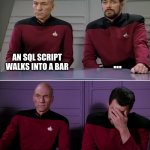Picard Riker listening to a pun Meme Generator - Imgflip