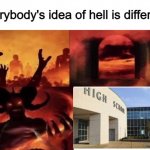 everybodys idea of hell is different Meme Generator - Imgflip