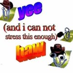 yee (and i cannot tress this enough) haw Meme Generator - Imgflip