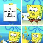 Spongebob Burning Paper Meme Generator - Imgflip