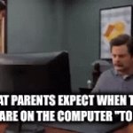 Ron Swanson trash computer Blank Template - Imgflip