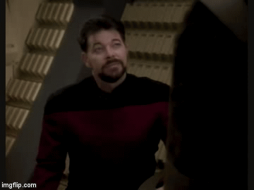 When Riker tells Picard he feels sorry for Robin because Batman hits ...
