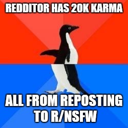 Socially awkward penguin red top blue bottom - Imgflip