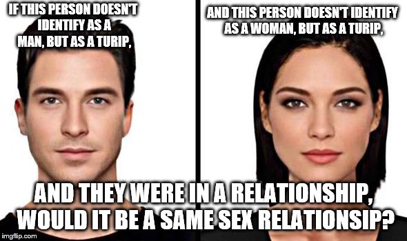 Sex, gender and self identification. - Imgflip