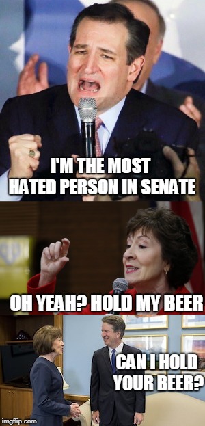 Image tagged in brett kavanaugh,ted cruz,susan collins - Imgflip
