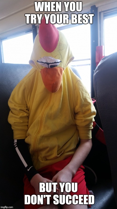 Image tagged in that depressed chicken on the bus - Imgflip