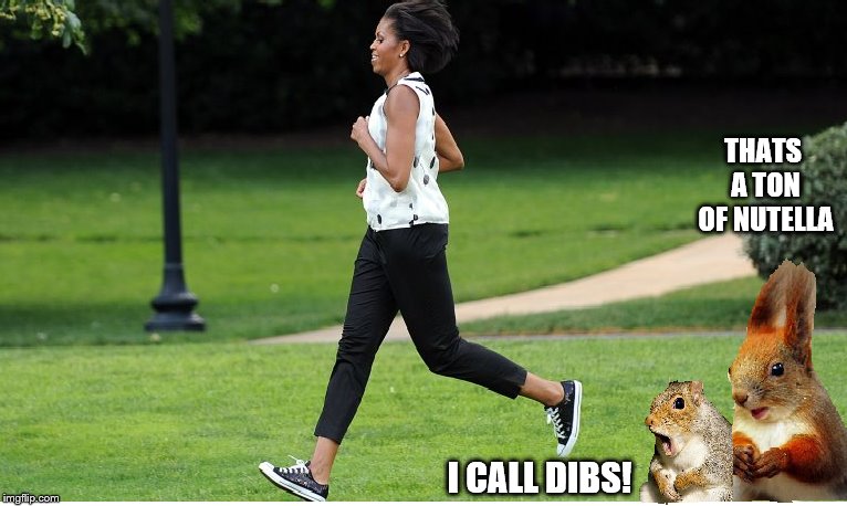 Michelle Obama running from some hungry squirrel's - Imgflip
