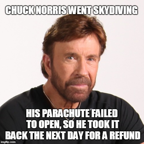 Chuck norris Sky Diving - Imgflip